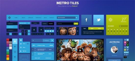 免费下载:Metro Tiles UI Kit (PSD) - WebFX